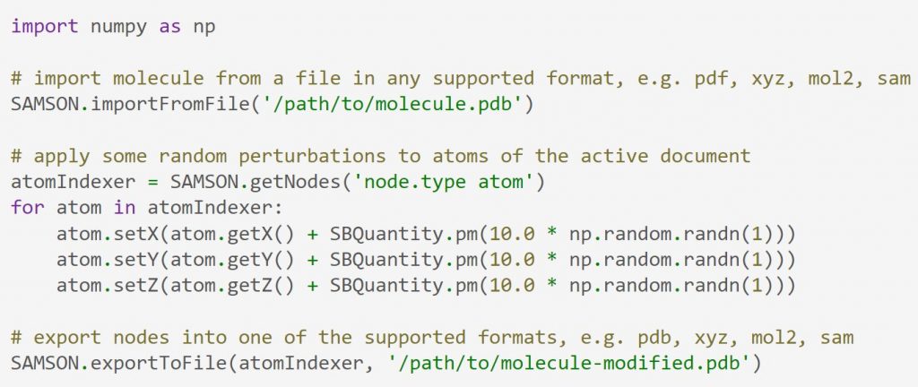 Importing and exporting molecules in Python – SAMSON Blog